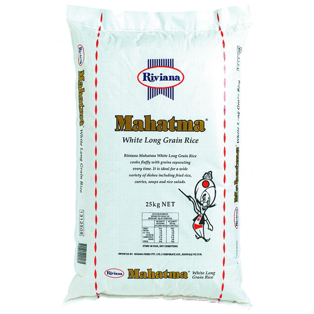 Mahatma White Long Grain Rice 25kg Pack